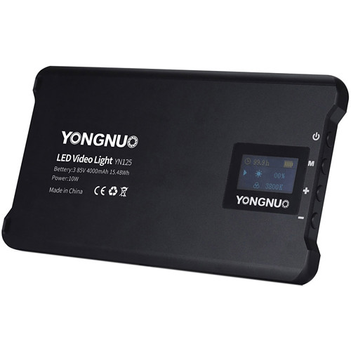 Yongnuo YN-125 Compact Pocket LED Light with Built-In 4000mAh Battery (Black) – Curven Store