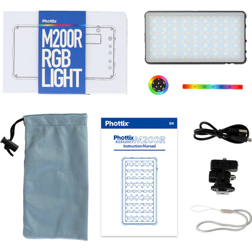 Phottix M200R RGB LED On-Camera Light Panel with USB Power Bank ...