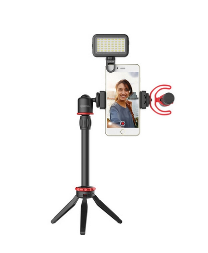 BOYA Vlogger VG-350 Kit Plus (PL30 LED Light /T1 Tripod /C12 Shoe Mount ...