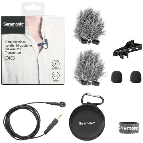 Saramonic DK3A Premium Omnidirectional Lavalier Microphone for Saramonic, Rode, Sennheiser ...